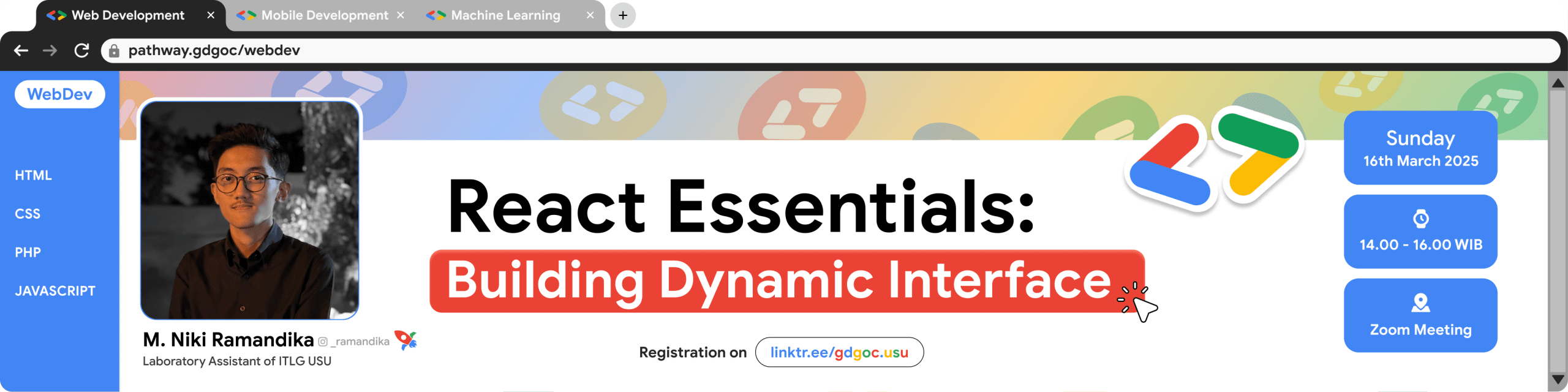 See React Essentials: Building Dynamic Interface at Google Developer ...